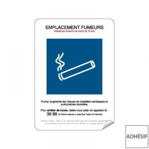 Adhésif réglementaire zone fumeurs