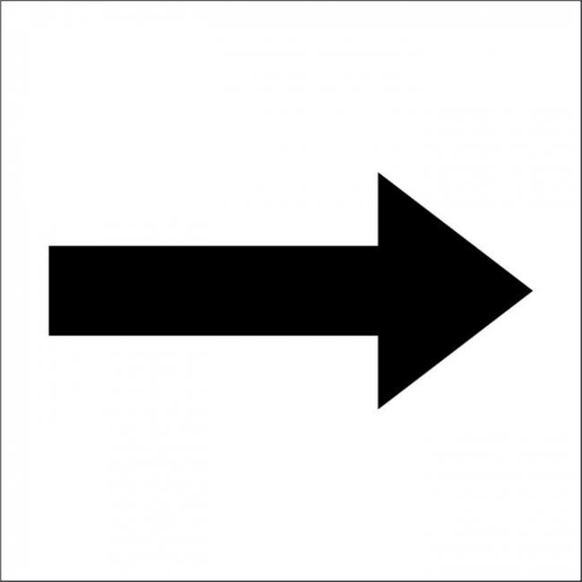 Signalétique flèche horizontale vers la droite en braille et relief